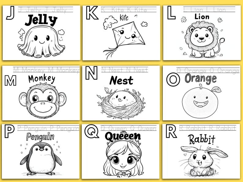 Alphabet ABC Mix Coloring Book for Kids, A to Z Worksheets Coloring ...