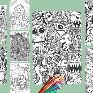 Doodle Animal Family Coloring Book: Grayscale Printable (PDF) - Etsy
