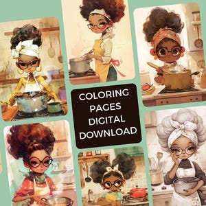 Chibi Girls Cooking Coloring Book, Girl in Kitchen, Anime Chibi Girl ...