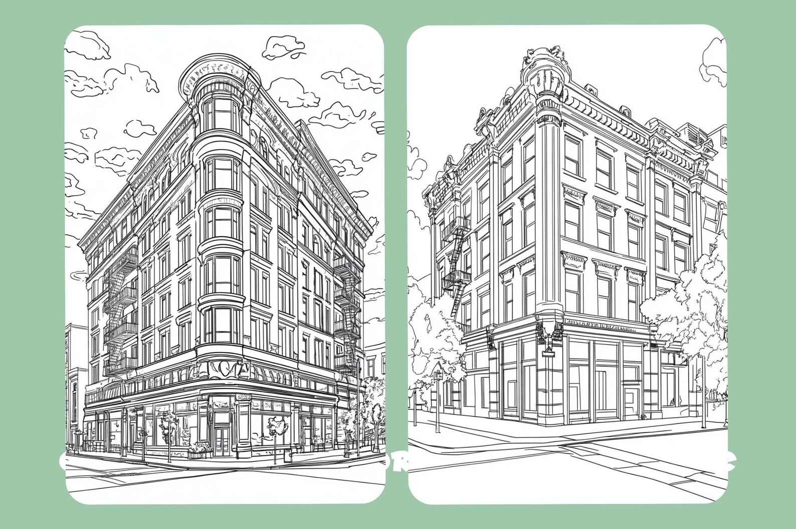 Reno Historic Buildings Coloring Book: Grayscale Old Architecture ...