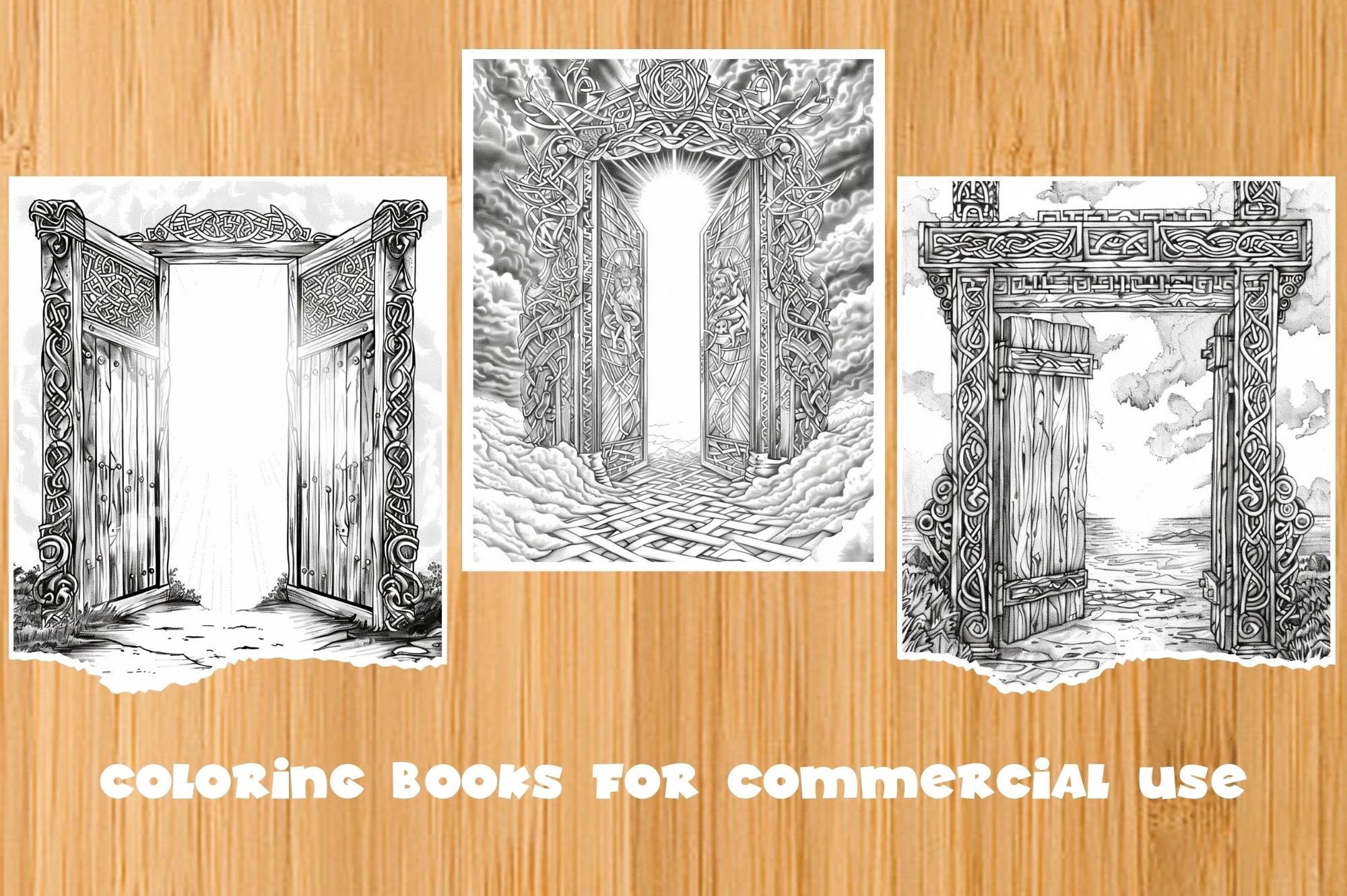 Door to Heaven Coloring Book, Heaven Gate Coloring, Fantasy Coloring ...