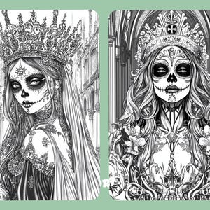 Ghost Queen Digital Coloring Book, Beautiful Ghost Queen Coloring ...