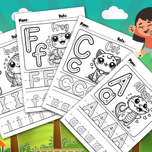 Animal Alphabet Coloring Book, ABC Writing Practice Worksheets, A to Z ...