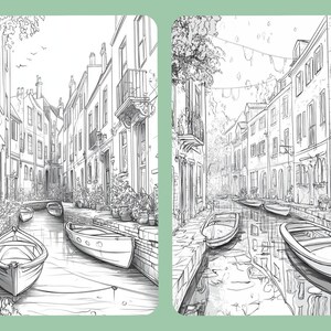 Building by the Canal Coloring Book, Waterfront House, House Coloring ...