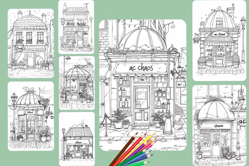 Shop Storefronts Coloring Book, Grocery Coloring Page, Home and ...