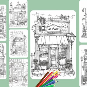 Shop Storefronts Coloring Book, Grocery Coloring Page, Home and ...