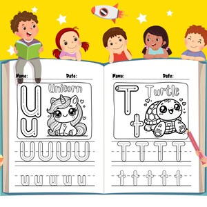 Animal Alphabet Coloring Book, ABC Writing Practice Worksheets, A to Z ...