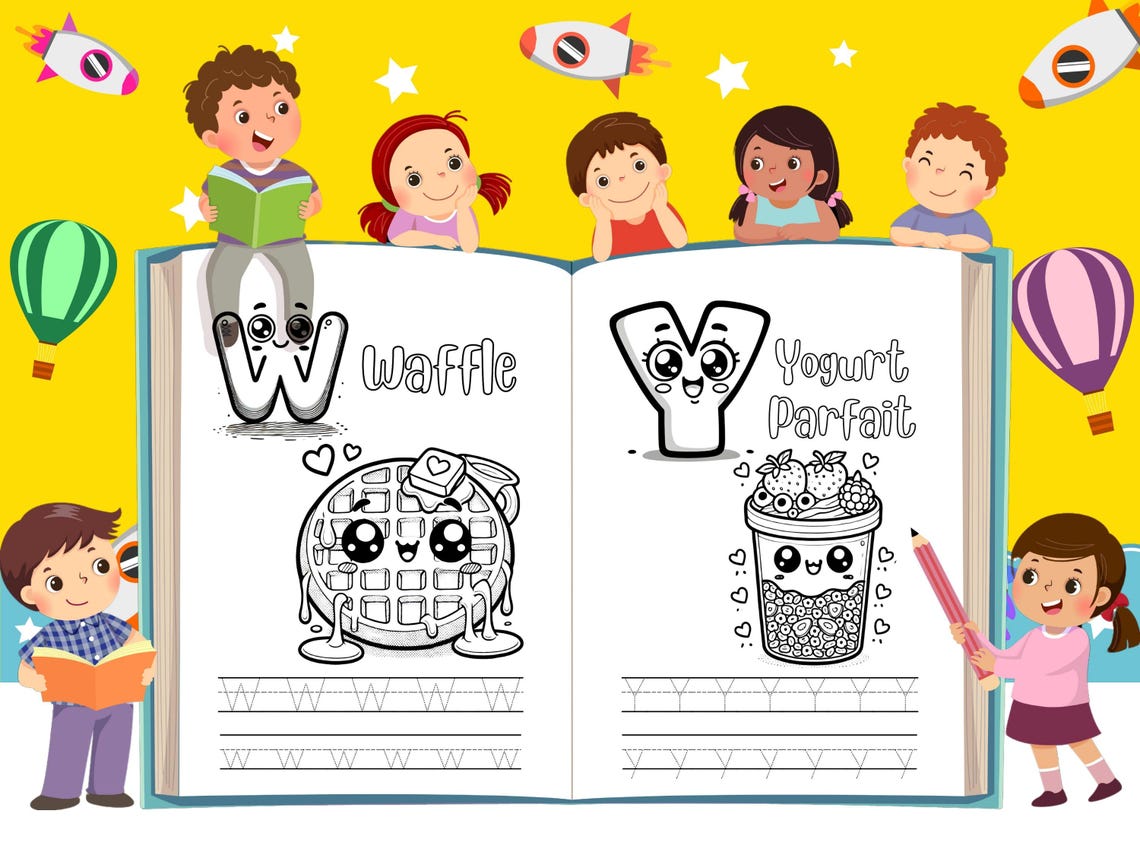 Dessert ABC Coloring Book: A-Z Alphabet Worksheets (printable PDF) - Etsy