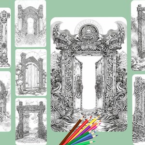 Door to Heaven Coloring Book, Heaven Gate Coloring, Digital Coloring ...