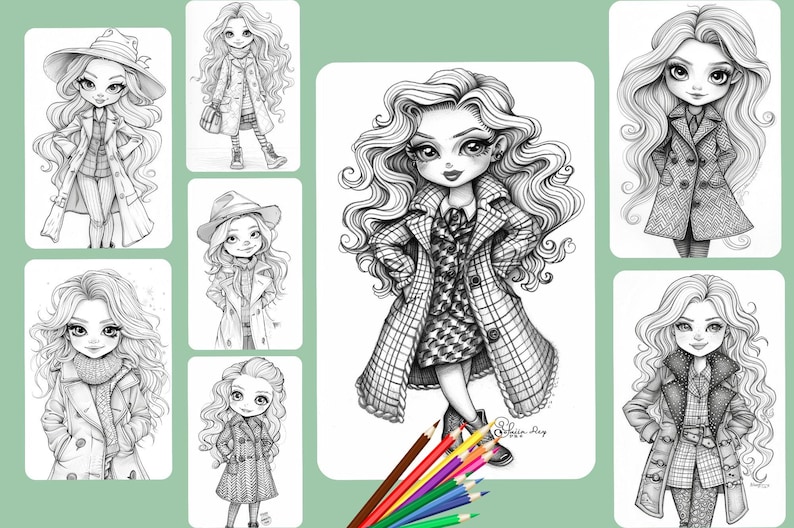 Cute Glamorous Female Gangster Coloring Book, Gangster Woman Coloring ...