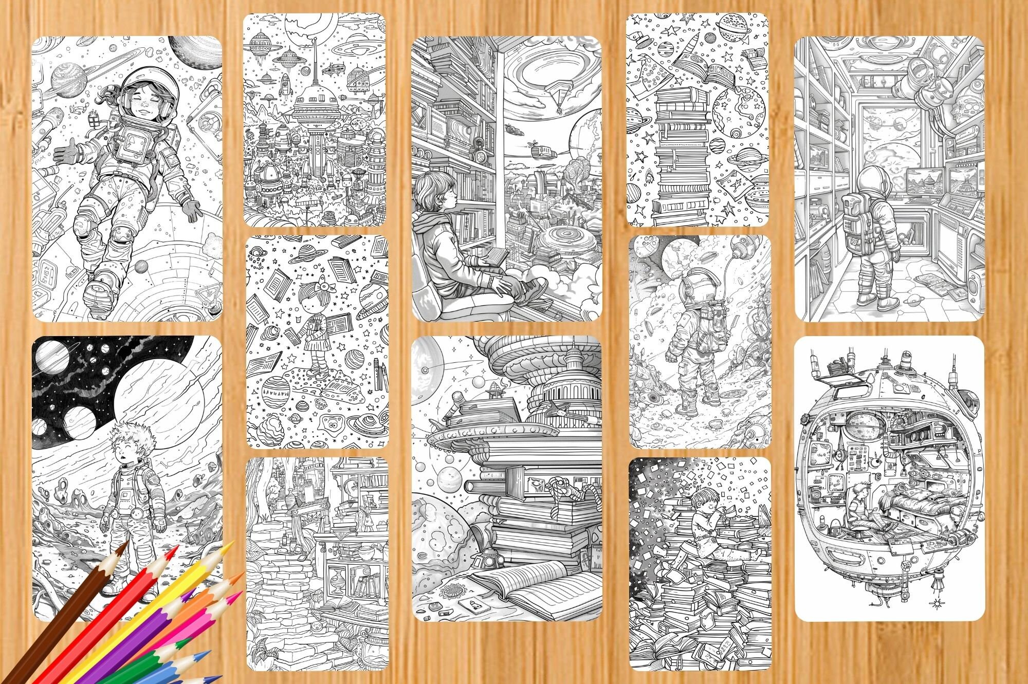 Inside the Rocket Ship Coloring, Digital Download for Adult and Kids ...