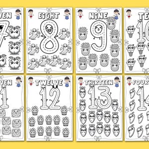 Trace Number 0-20 Worksheets Coloring, Digital Coloring, Instant ...