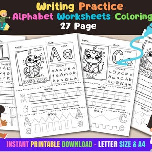 Alphabet Worksheets Coloring Book, Alphabet Coloring Pages, ABC ...