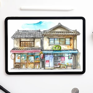 Japanese Restaurant Storefronts Coloring Book, Shop House Coloring ...
