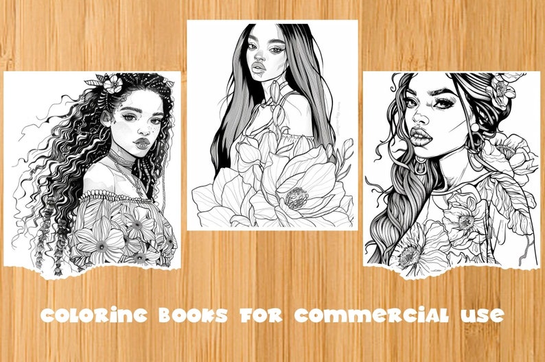 Floral Long Hair African Girl Coloring Pages, Fantasy Women Coloring ...
