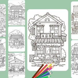Kawaii Tiny Japanese Restaurant Coloring Book, Cute Sushi Shop, Japan ...
