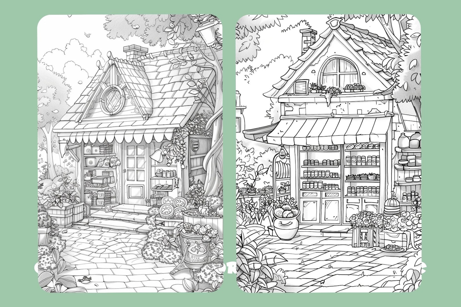 Quaint Little Grocery Store Coloring Book, Shop House, Shop Frontside ...