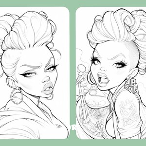 Crazy Chibi Girls Coloring Book, Moody Chibi Girl, Shouting Girl ...