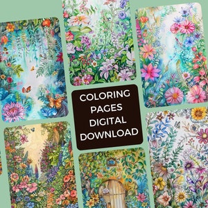 An Enchanted Secret Garden Coloring Book, Natural Coloring, Digital ...