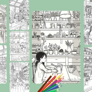 Greenhouse Coloring Book: Cozy Sunlit Indoor Garden (printable PDF) - Etsy
