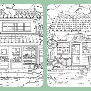 Kawaii Tiny Japanese Restaurant Coloring Book, Cute Sushi Shop, Japan ...