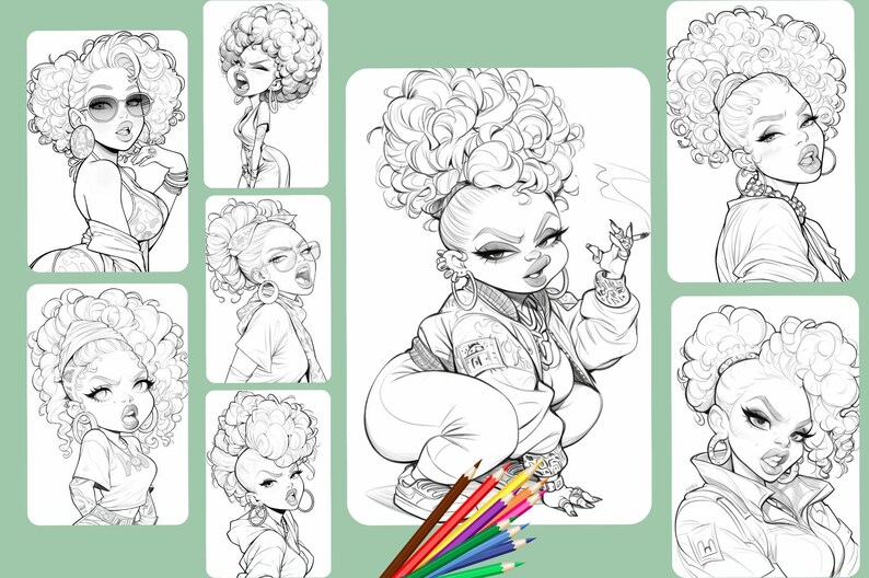 Crazy Chibi Girls Coloring Book, Moody Chibi Girl, Shouting Girl ...