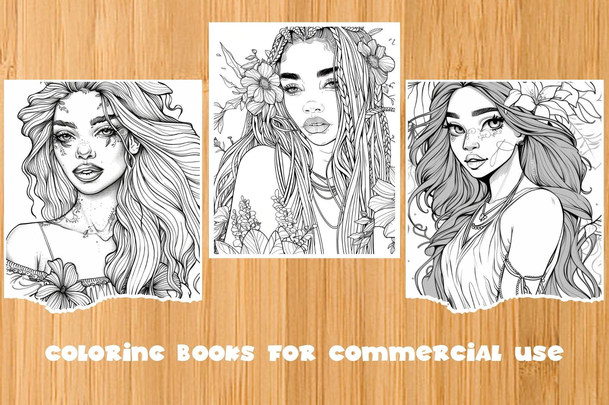 Floral Long Hair African Girl Coloring Pages, Fantasy Women Coloring ...