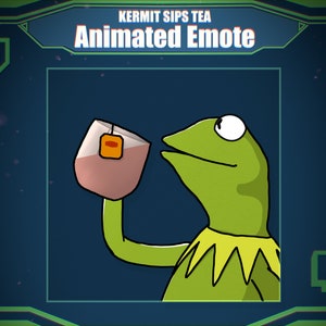 Animated Twitch Emote, Kermit Emote, Sip, Funny, Sarcastic, Youtube ...