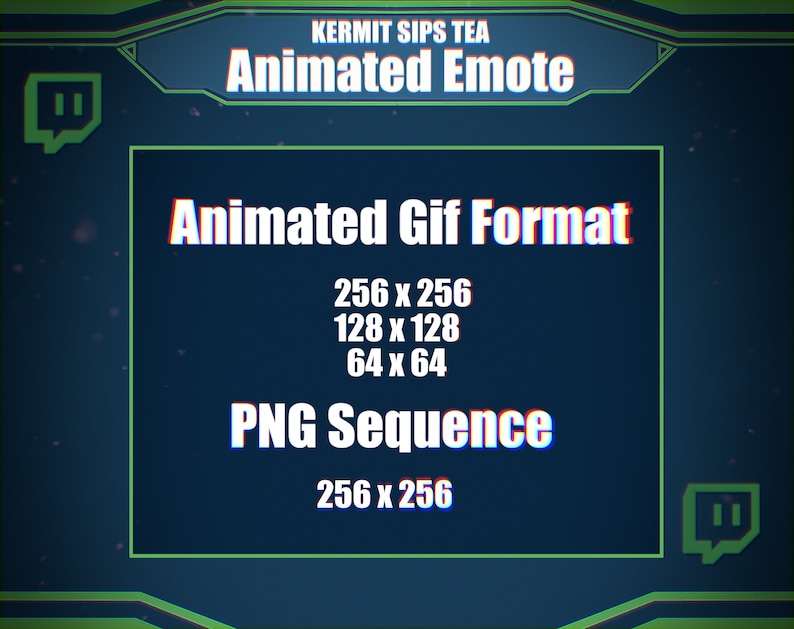 Animated Twitch Emote, Kermit Emote, Sip, Funny, Sarcastic, Youtube ...