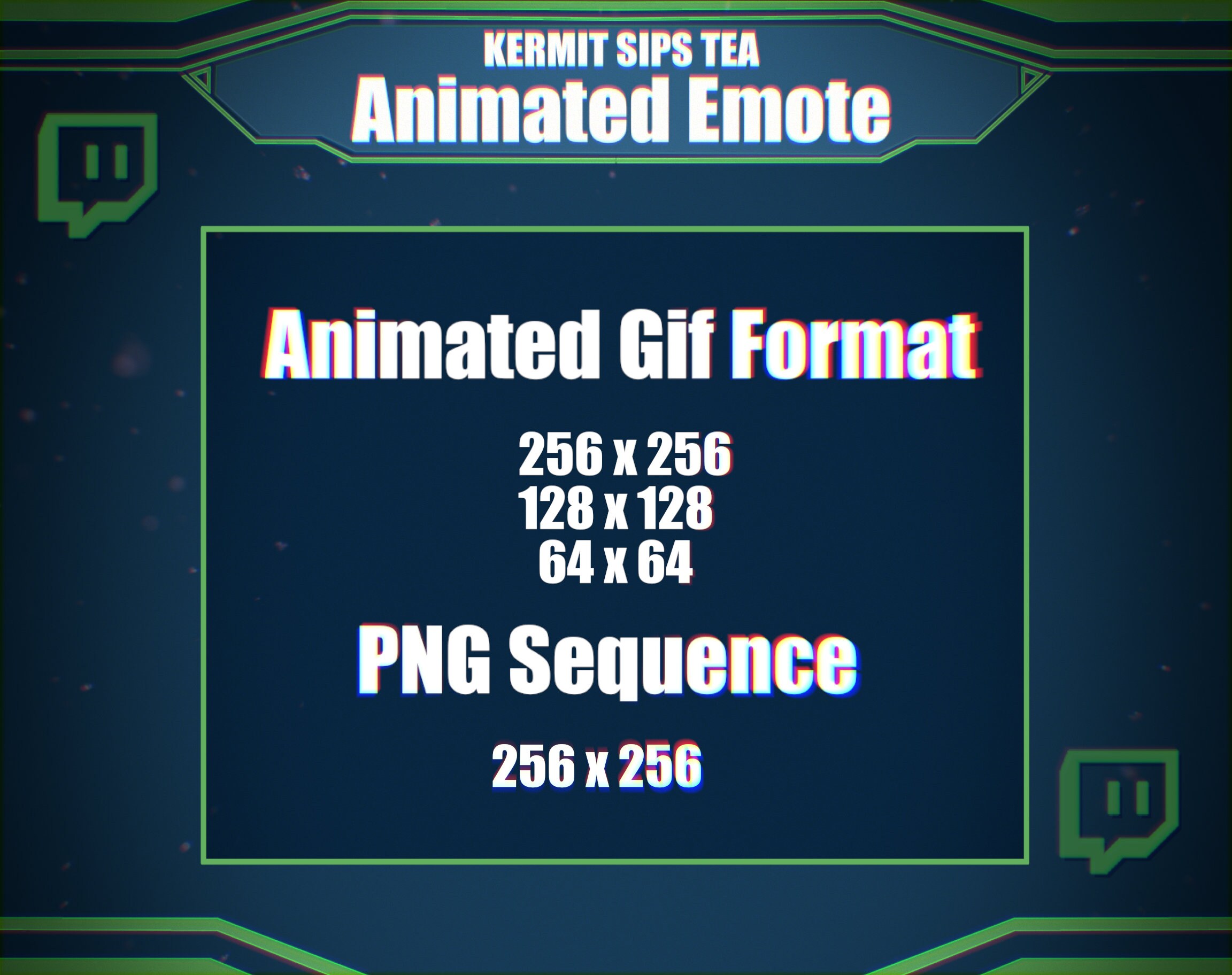 Animated Twitch Emote, Kermit Emote, Sip, Funny, Sarcastic, Youtube ...