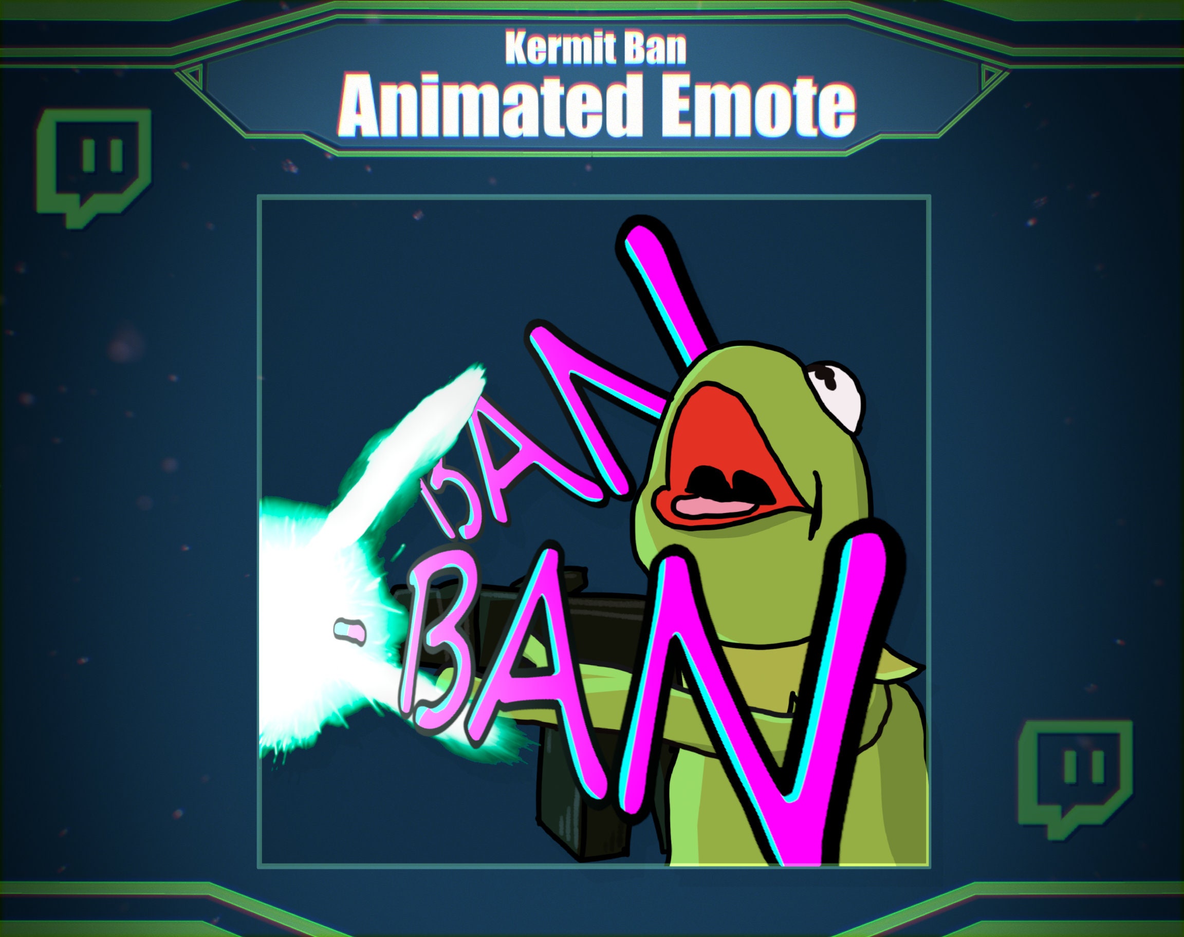 Animated Twitch Emote, Kermit Emote, Ban Emote, Funny Emote, Youtube ...