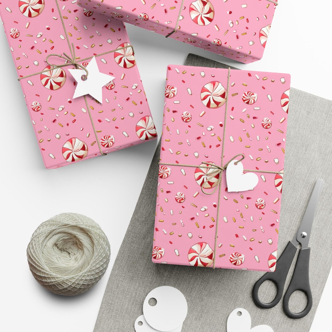 Peppermint Sprinkle Wrapping Paper, Festive Gift Wrap Papers for ...