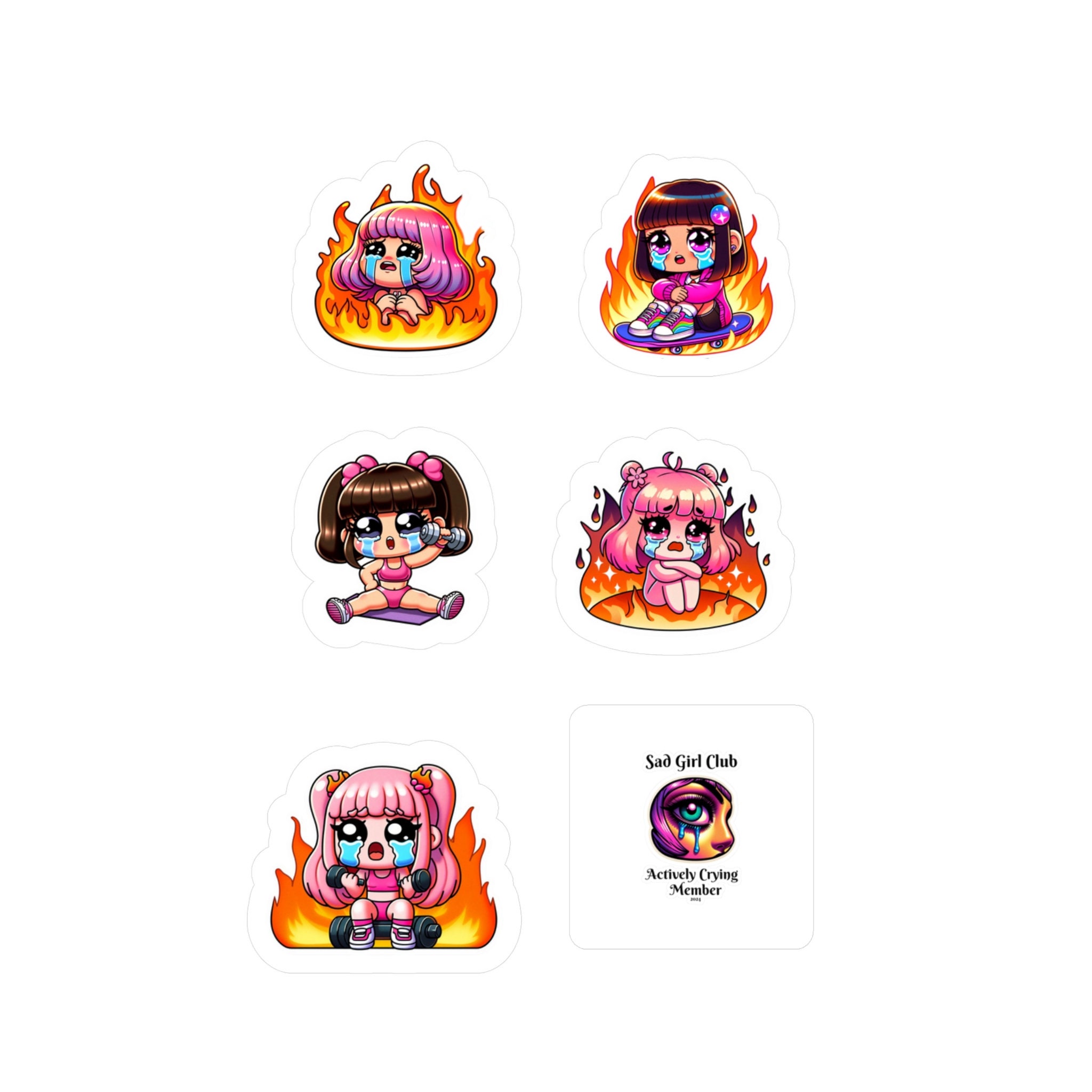 Sad Girl Club Girlies Vinyl Decals - Etsy