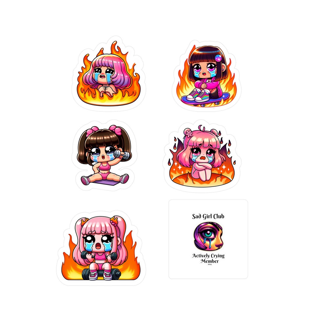 Sad Girl Club Girlies Vinyl Decals - Etsy