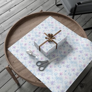 Winter Wonderland Gift Wrap Paper, Holiday Wrapping Paper, Snowflake ...