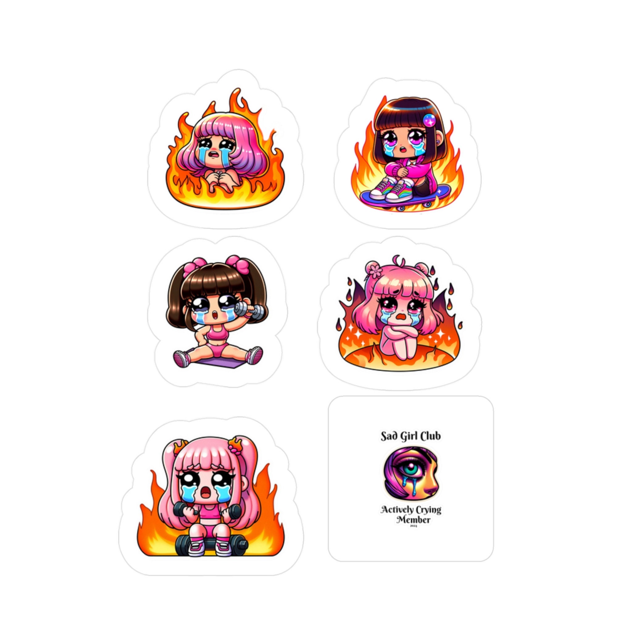 Sad Girl Club Girlies Vinyl Decals - Etsy