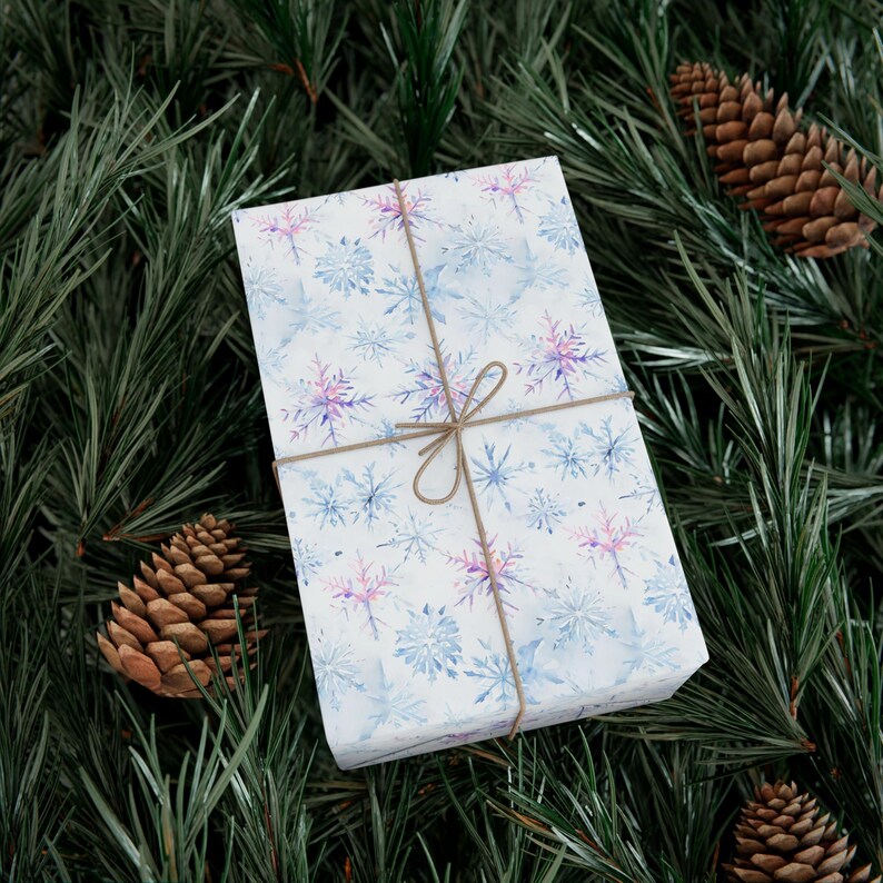 Winter Wonderland Gift Wrap Paper, Holiday Wrapping Paper, Snowflake ...