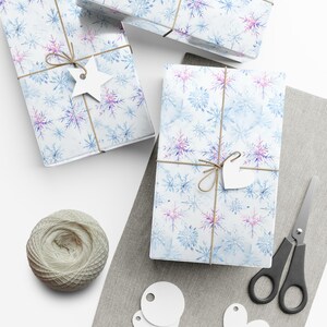 Winter Wonderland Gift Wrap Paper, Holiday Wrapping Paper, Snowflake ...