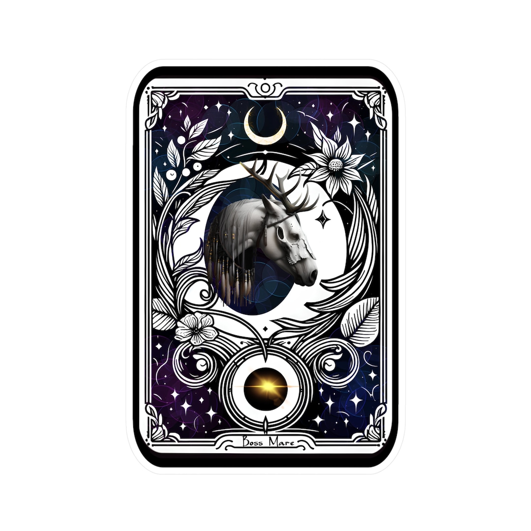 Boss Mare Tarot Card /vinyl Decals, Sticker, Horse, Witchy, Punk Style ...