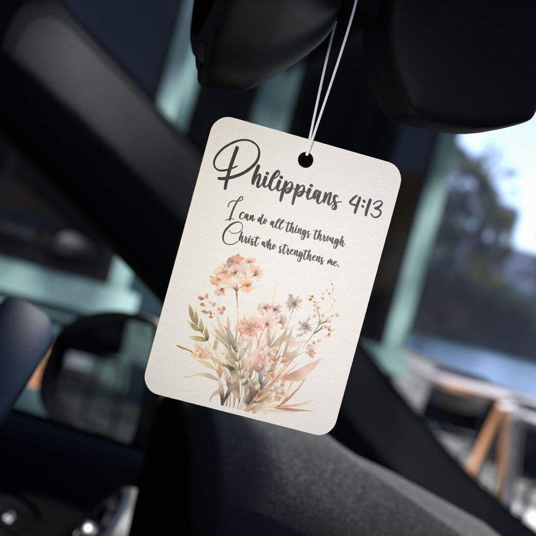 Philippians 4:13 Bible Verse Car Air Freshener, Cute Car Accessory ...
