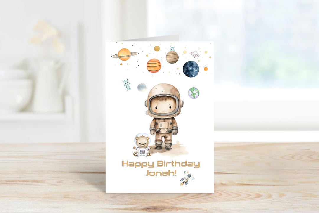 Space Themed Birthday Card C5 Card & Envelope (customisable) - Etsy
