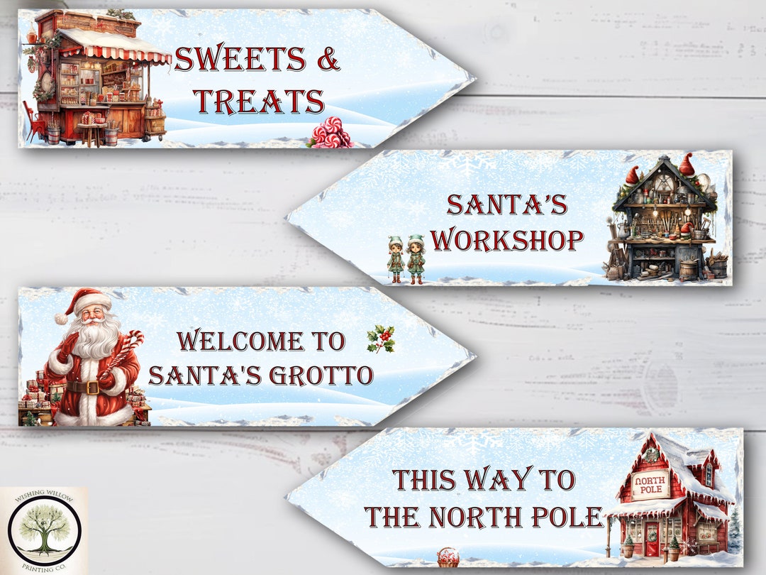 Set of 4 Santa's Grotto Party Arrows - Etsy