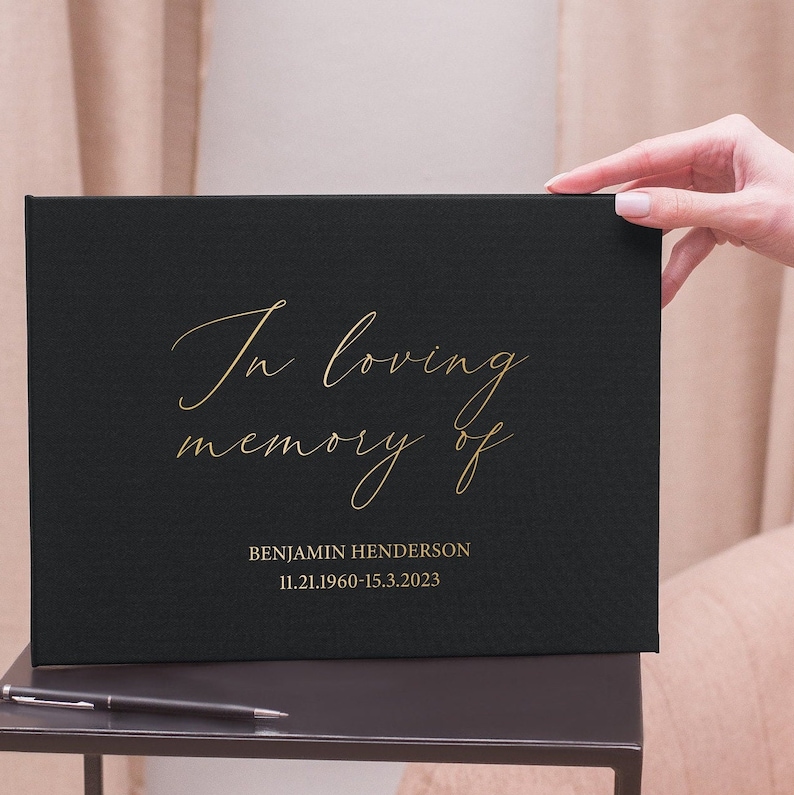 Funeral Guest Book Celebration of Life Black Letter Guest Book in ...