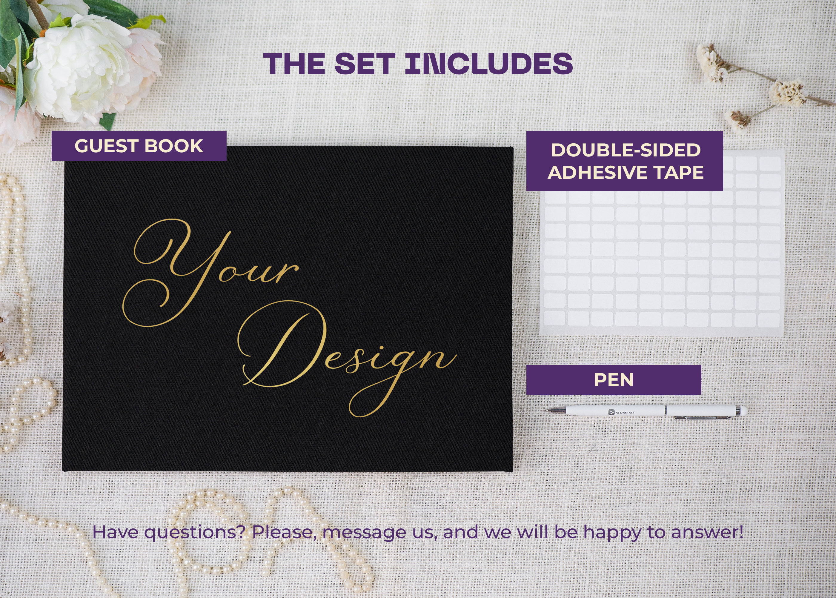 Custom Wedding Guest Book Blank Photo Guest Book Gift Custom Name Sign ...