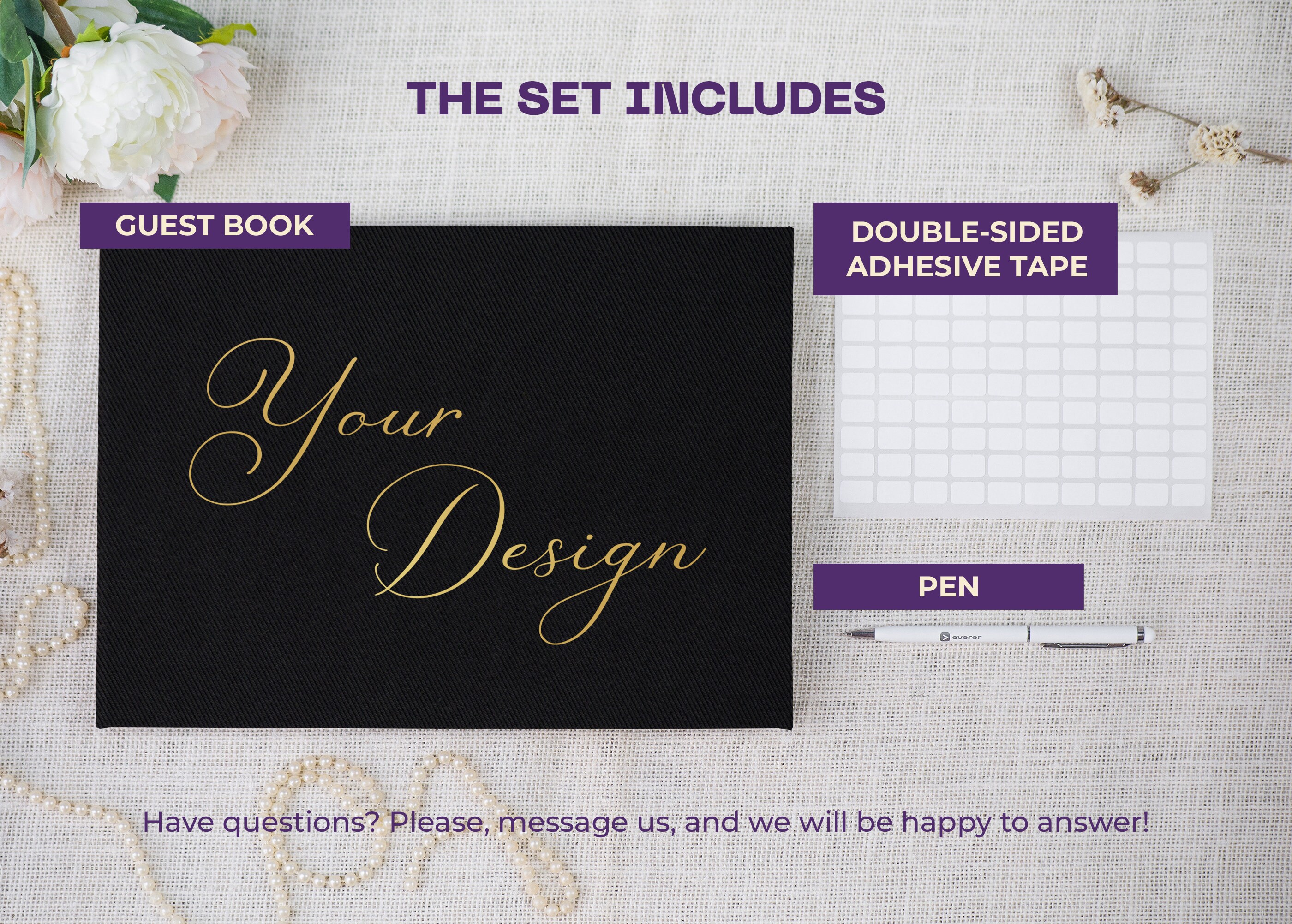 Black Polaroid Photo Album Black Paper, Blank, Lined Pages Photo Custom ...
