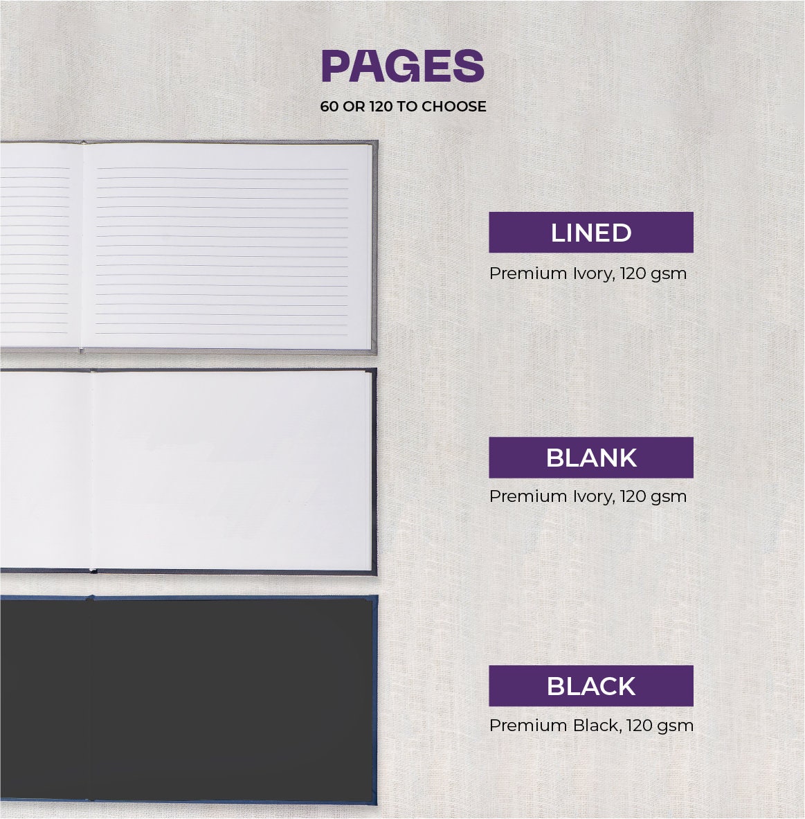Black Polaroid Photo Album Black Paper, Blank, Lined Pages Photo Custom ...