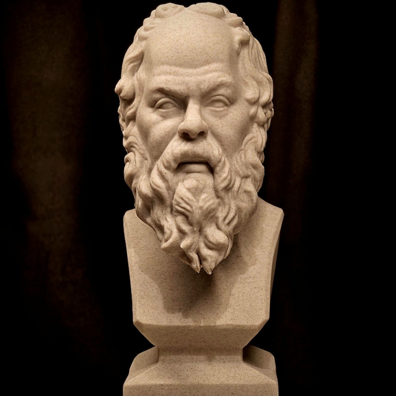 Bustos de sócrates, aristóteles y platón, estatuas de filósofos griegos ...