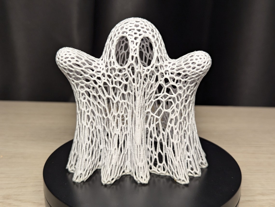 Intricate 3D Printed Lace Ghost Sculpture Cute and Spooky Unique ...