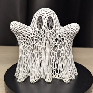 Intricate 3D Printed Lace Ghost Sculpture Cute and Spooky Unique ...