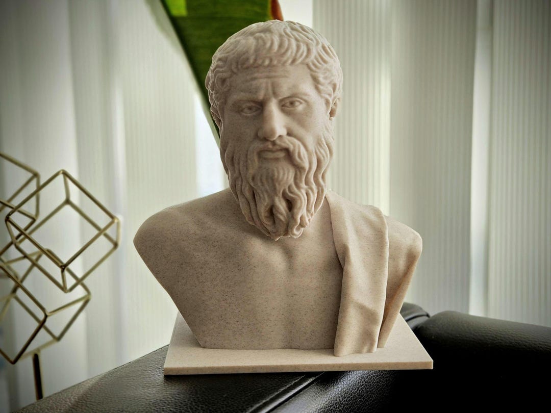 Greek Philosopher Plato Bust Statue - Handcrafted Marble Composite ...